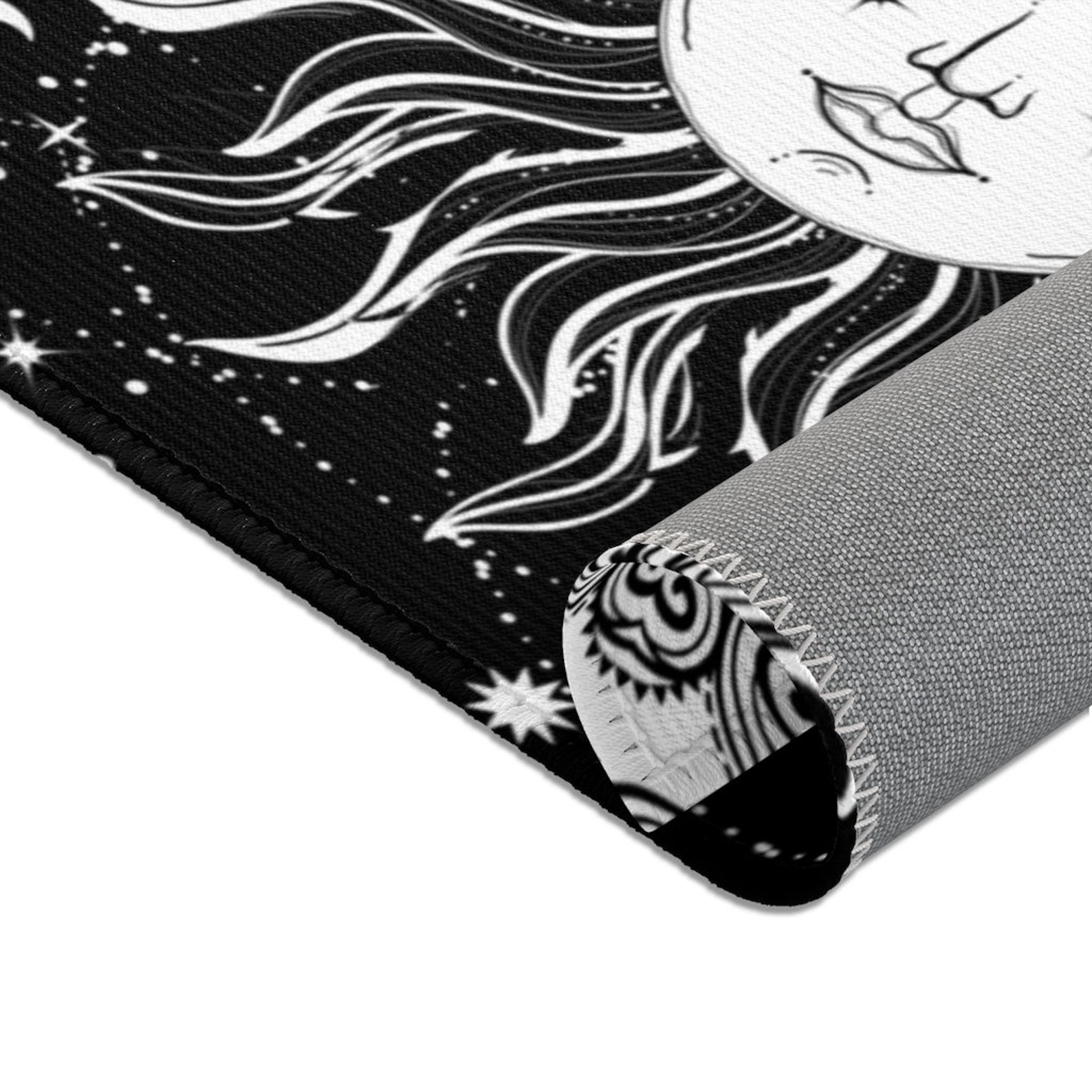 Magic Sun Area Rug Black and White Celestial Bohemian Rug Luna | Etsy