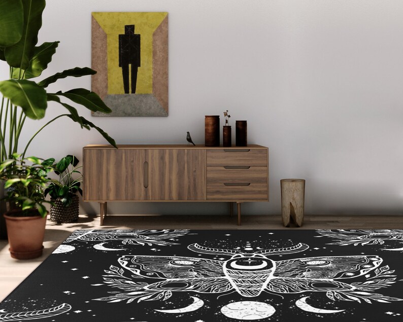 The Moth Rug Starry Night Firefly Area Rug Butterfly Floor Mat | Etsy