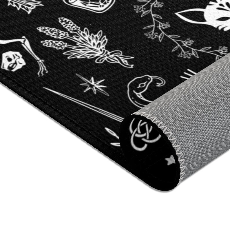 Gothic Witchy Area Rug Witchcraft Magic Moon Skulls Snake - Etsy