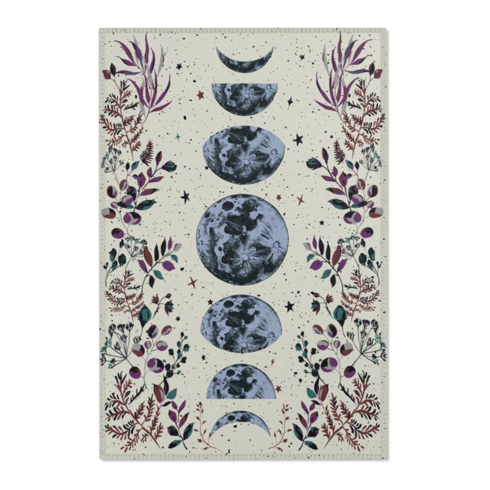 Moonlit Garden Area Rug Moon Carpet Lunar Eclipse Astrology - Etsy