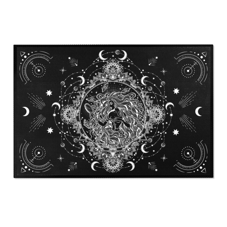 Moon Goddess Area Rug Moon Mandala Floor Mat Gothic Celestial - Etsy