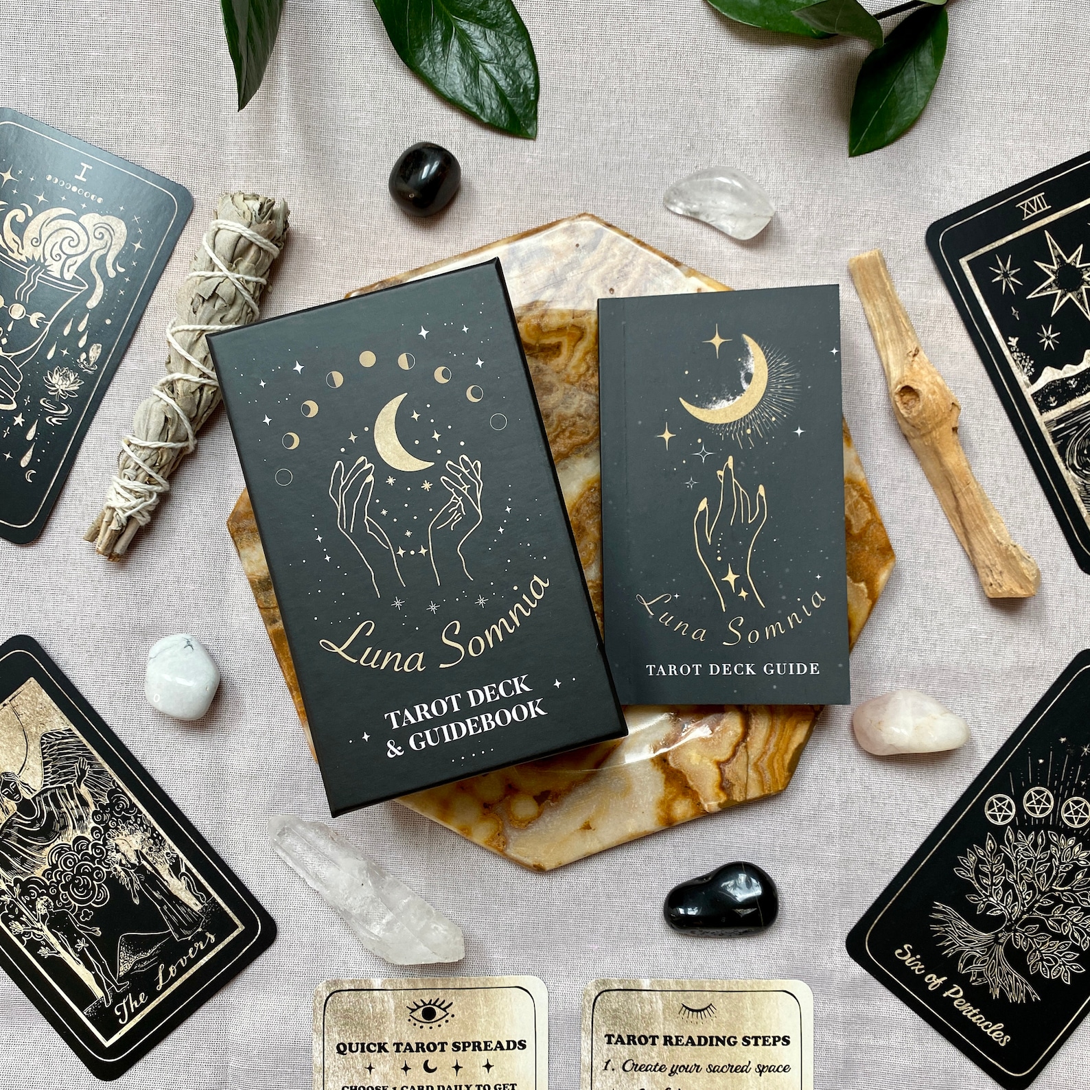 Luna Somnia Tarot Deck With Guidebook & Box 78 Cards Full Deck Moon ...