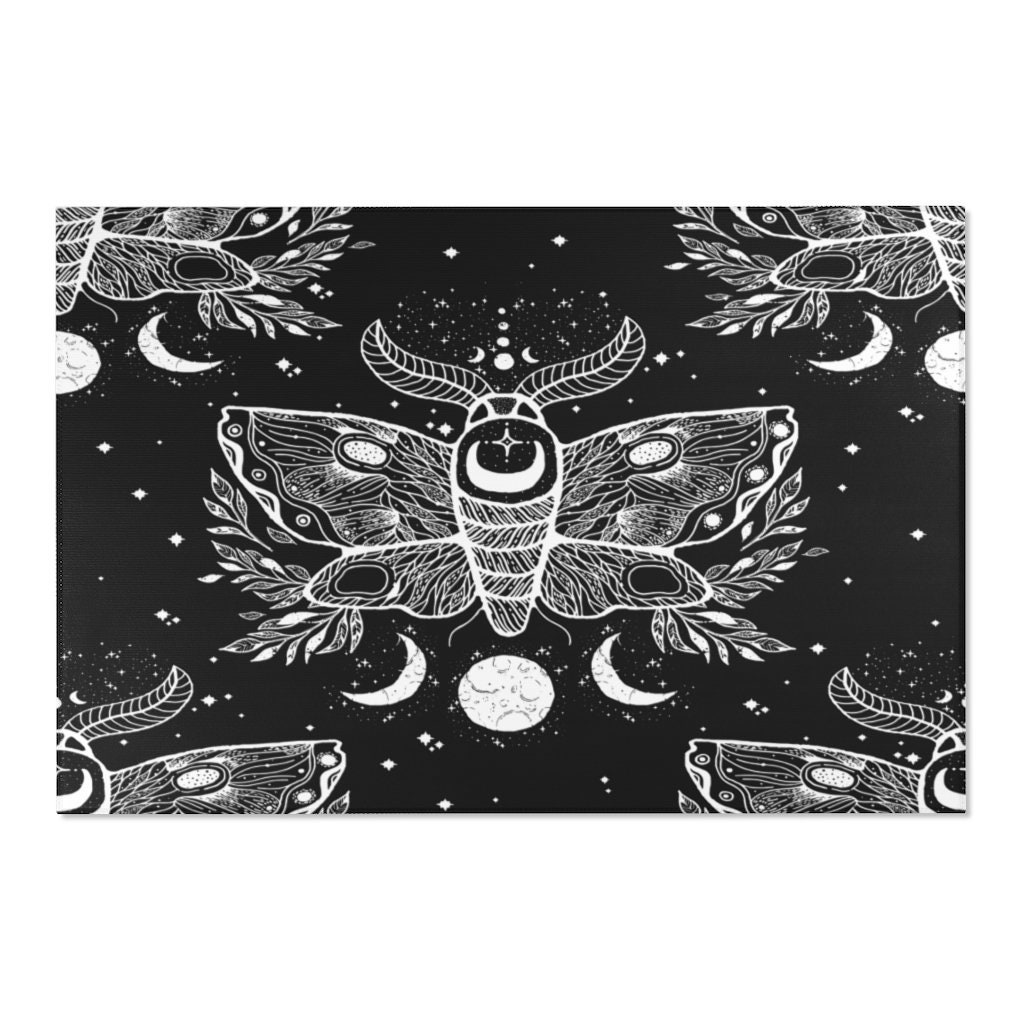 The Moth Rug Starry Night Firefly Area Rug Butterfly Floor Mat | Etsy