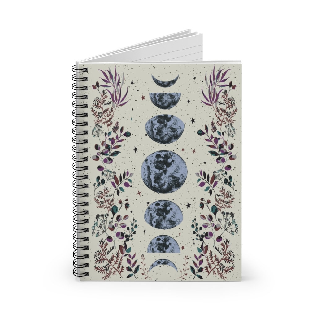 Moon Phases Journal: Celestial Notebook Lined Moonlit Garden Diary ...