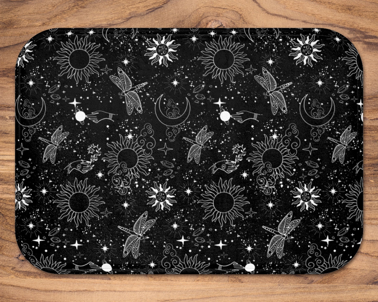 Witchy Bath Mat Gothic Boho Hippie Bathroom Decor Moth Sun and - Etsy