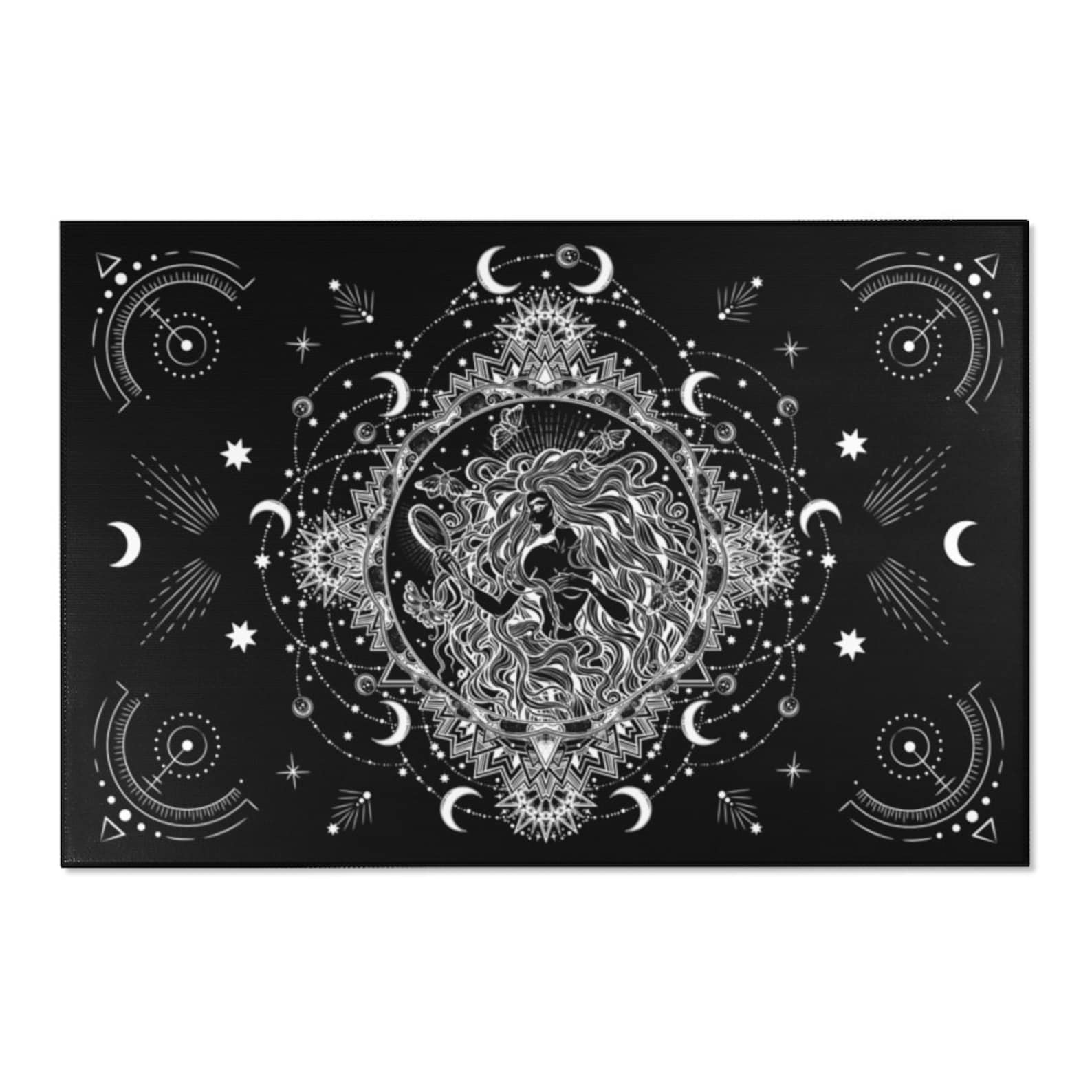 Moon Goddess Area Rug Moon Mandala Floor Mat Gothic Celestial - Etsy