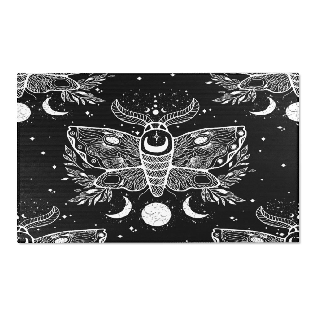 The Moth Rug Starry Night Firefly Area Rug Butterfly Floor Mat | Etsy