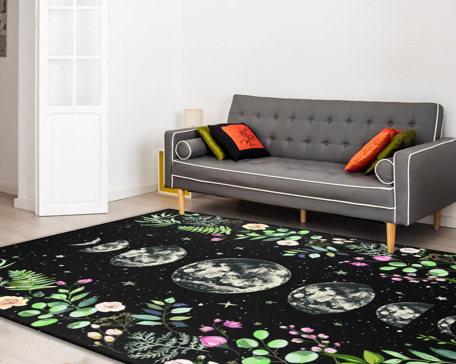 Moonlit Garden Area Rug Moon Carpet Lunar Eclipse Starry Night - Etsy