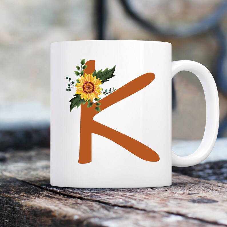 Sunflower SVG Floral Letter K Monogram Font Sublimation - Etsy