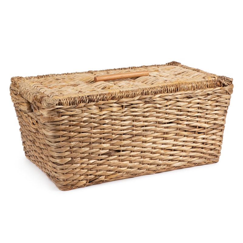 Wicker Basket With Lid - Etsy