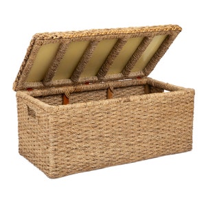Wicker Storage Bench Trunk Rattan Toy Chest Coffee Table Large Basket With Lid Handmade Artisan Made Mid Century Modern Entryway End of Bed Etsy
