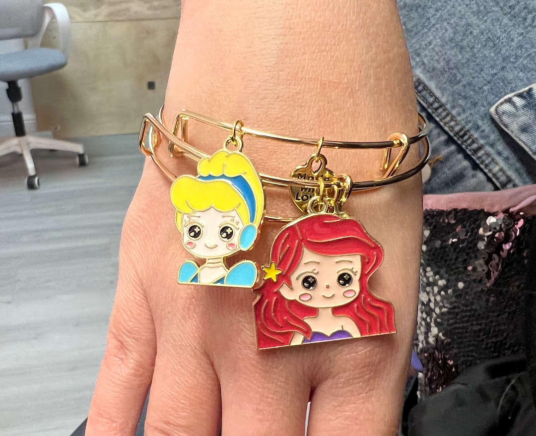 Disney Princess Charm Bracelet Princess Bangle - Etsy