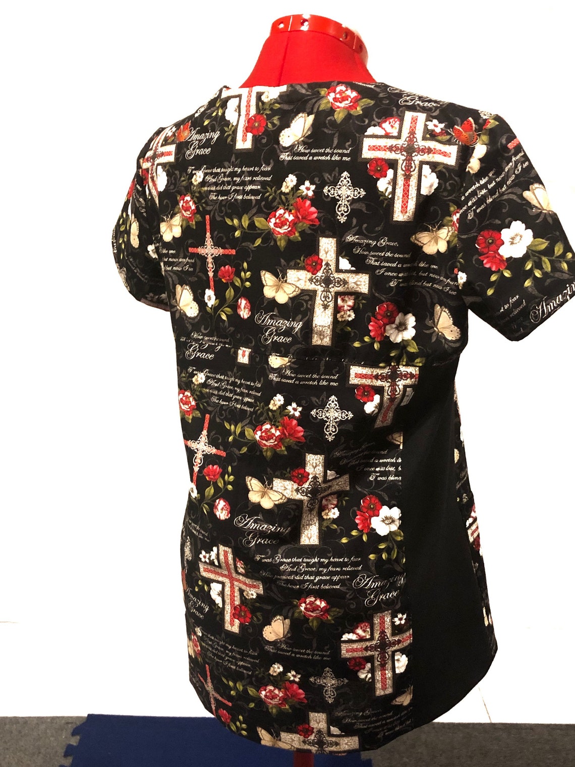 Christian Scrub Top With Inspirational Words—amazing Grace - Etsy
