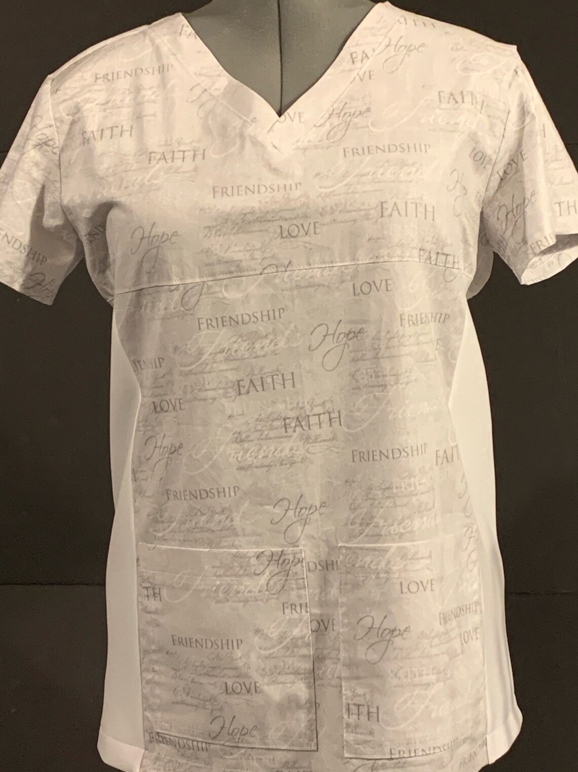 Christian Scrub Top with Inspirational WordsFriendship | Etsy
