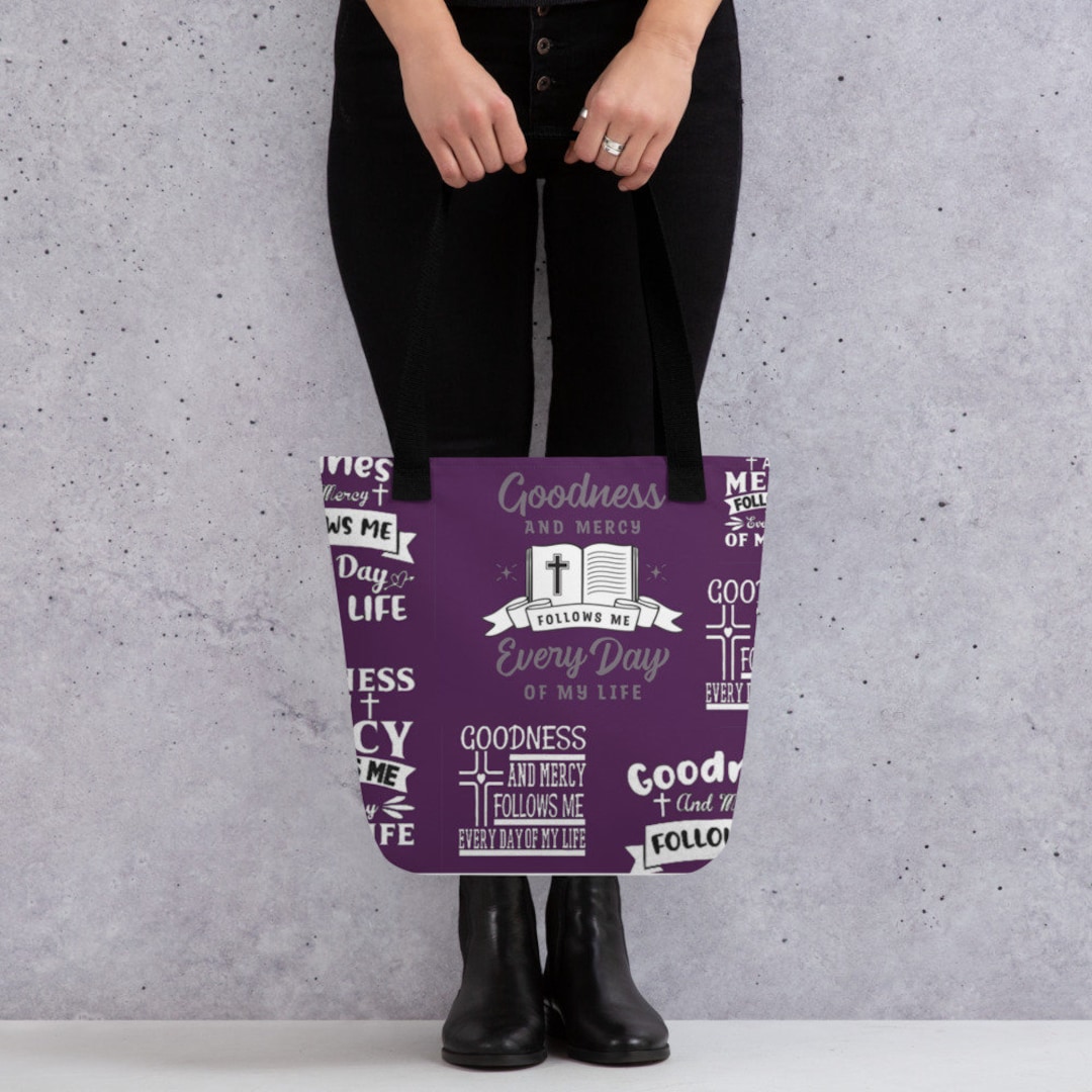 Tote Bag - Goodness and Mercy - Purple - Etsy