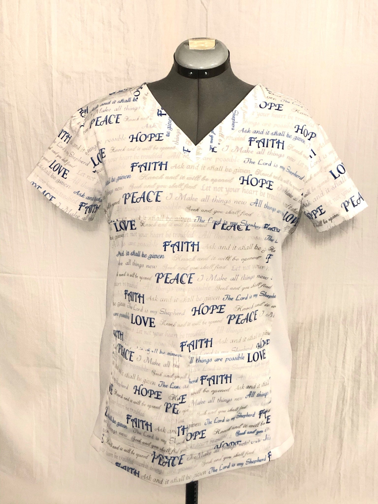 Christian Scrub Top with Inspirational WordsUplifting Words | Etsy