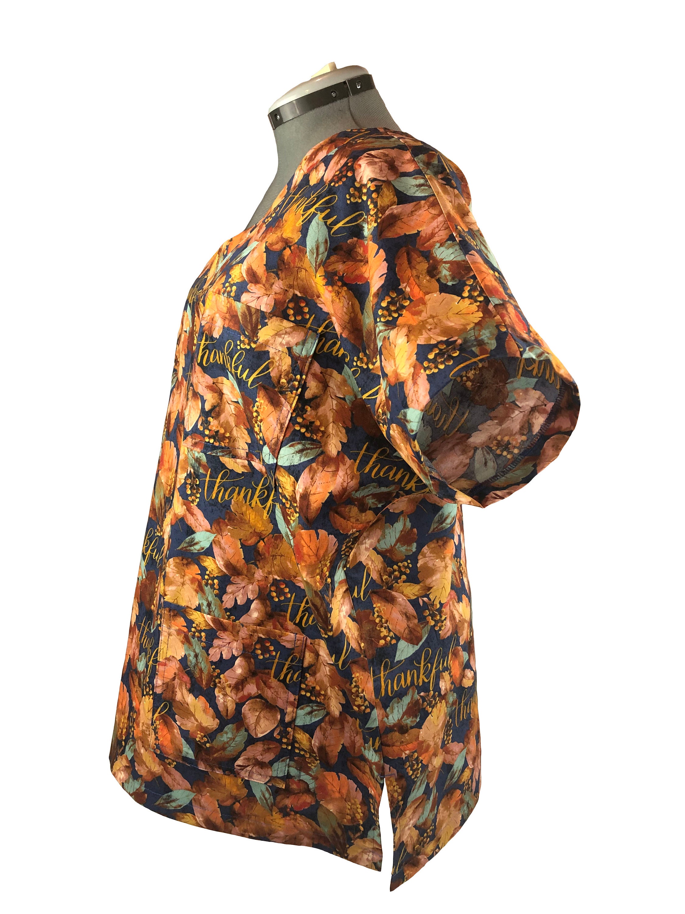 Christian Inspirational Scrub Top With 3-pockets—give Thanks - Etsy