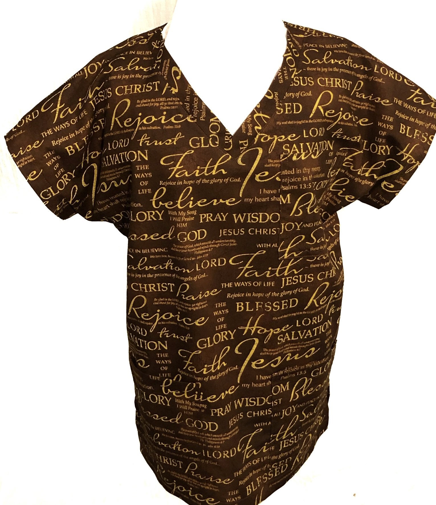 Christian Inspirational Scrub Top With 3-pockets—rejoice - Etsy