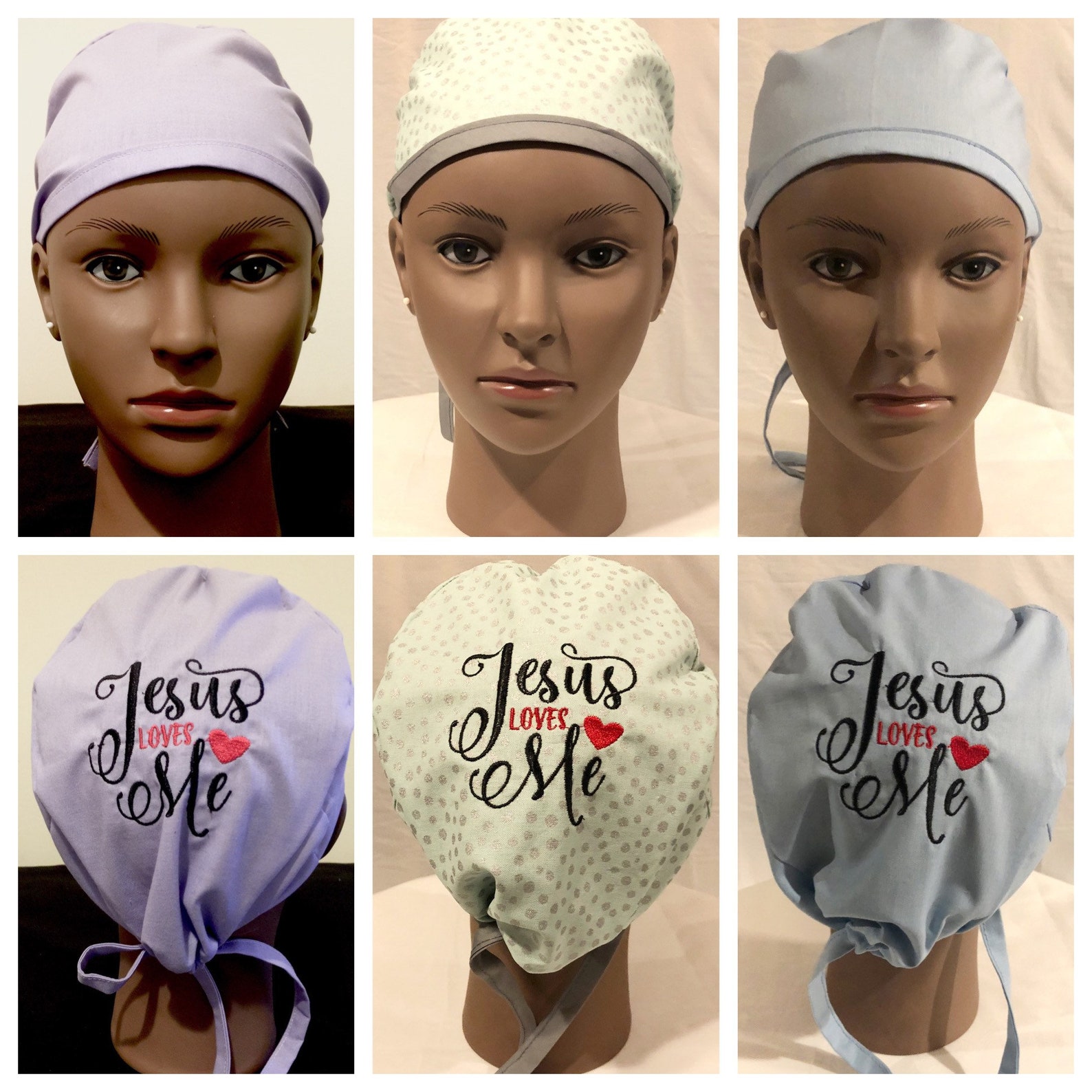 Christian Scrub Caps Jesus Loves Me | Etsy