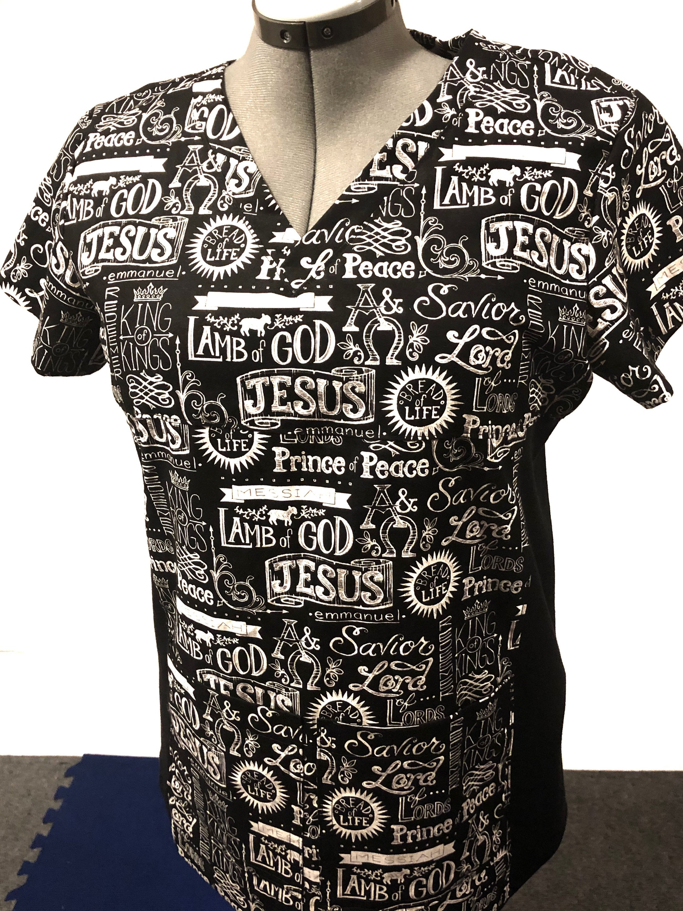 Christian Scrub Top With Inspirational Wordslamb of God - Etsy