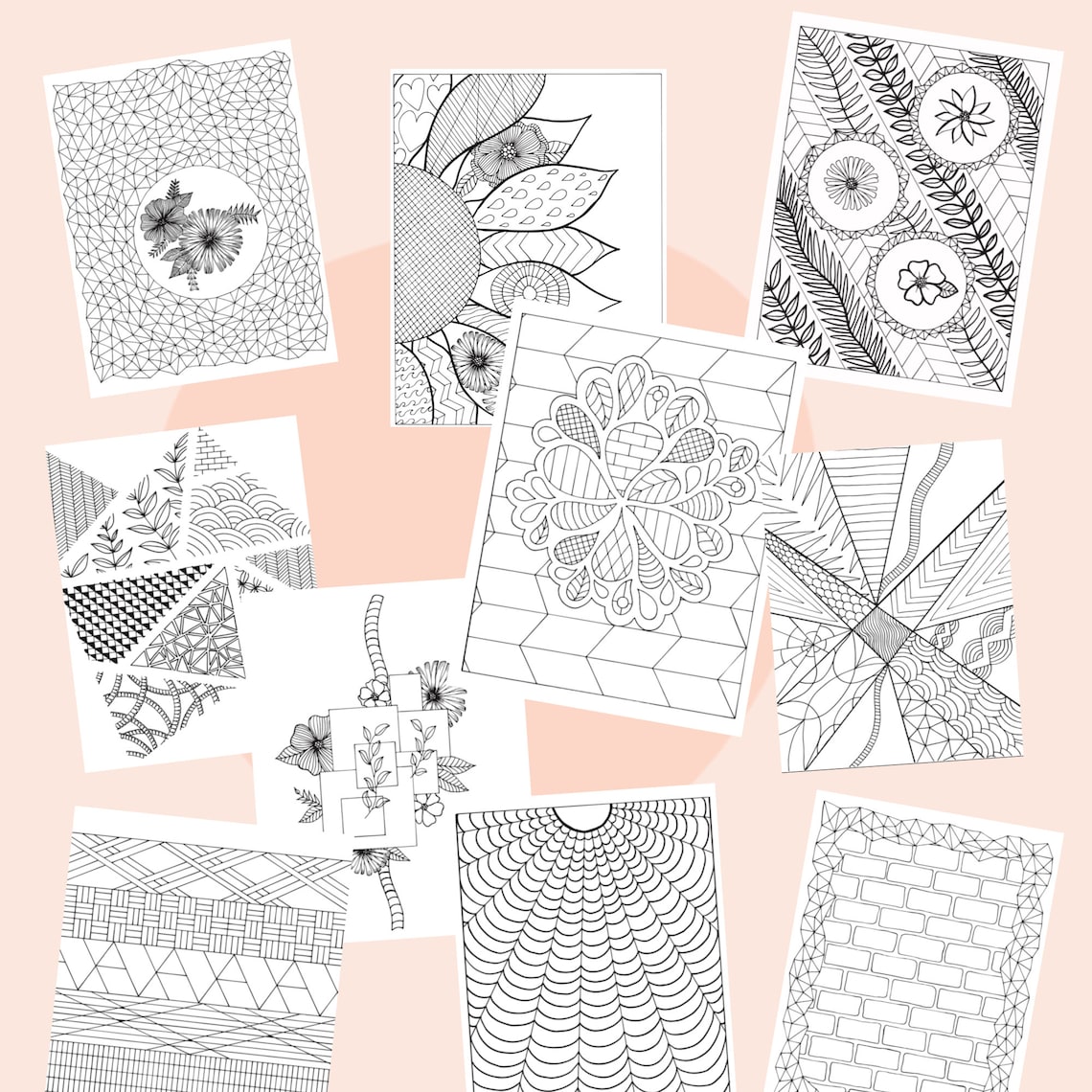 Printable Coloring Page | PDF Instant Download | Floral Leafy Patterns ...