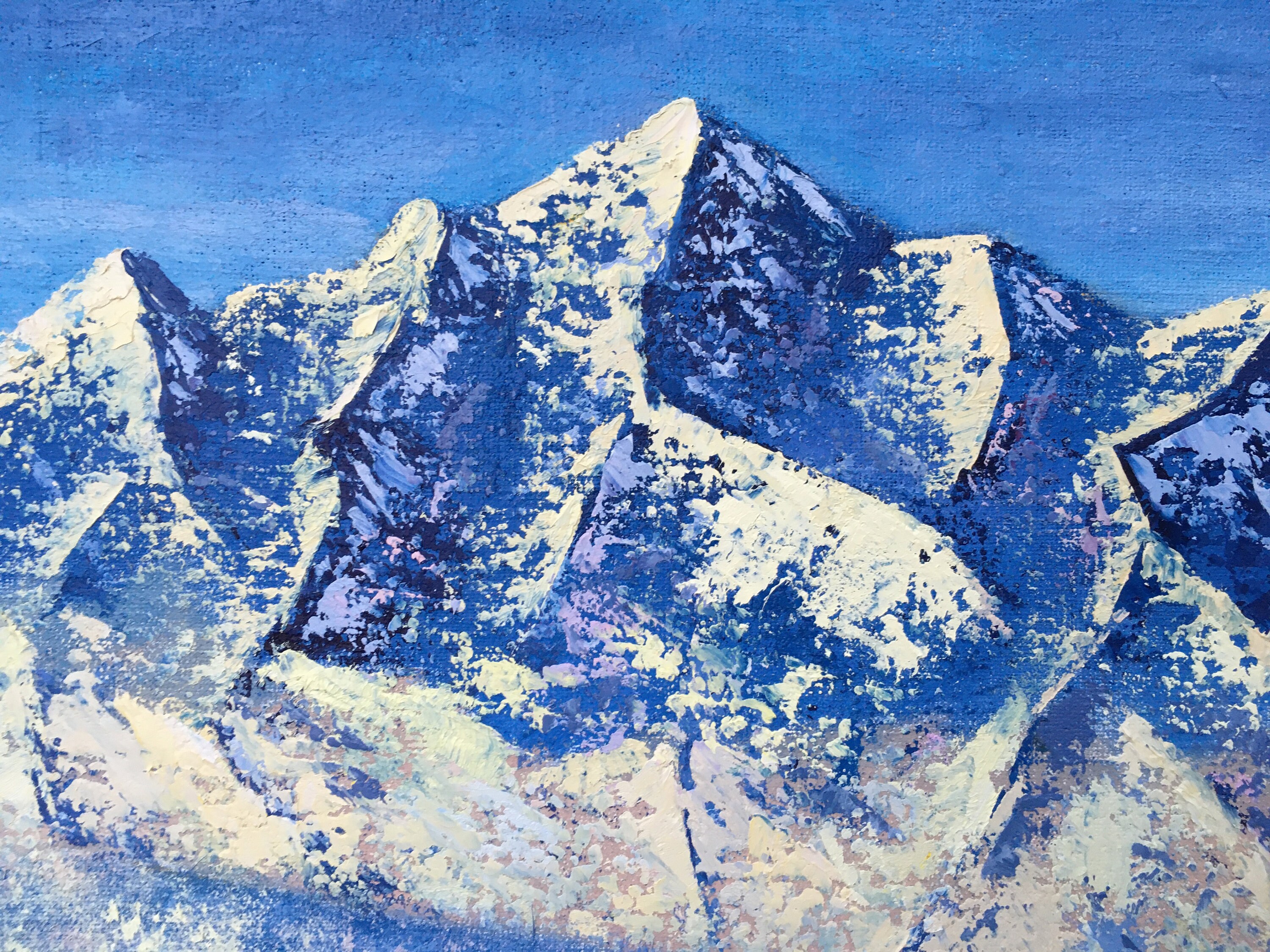 Alpine Painting Original Oil Art Austrian Mountain Landscape Chalet ...