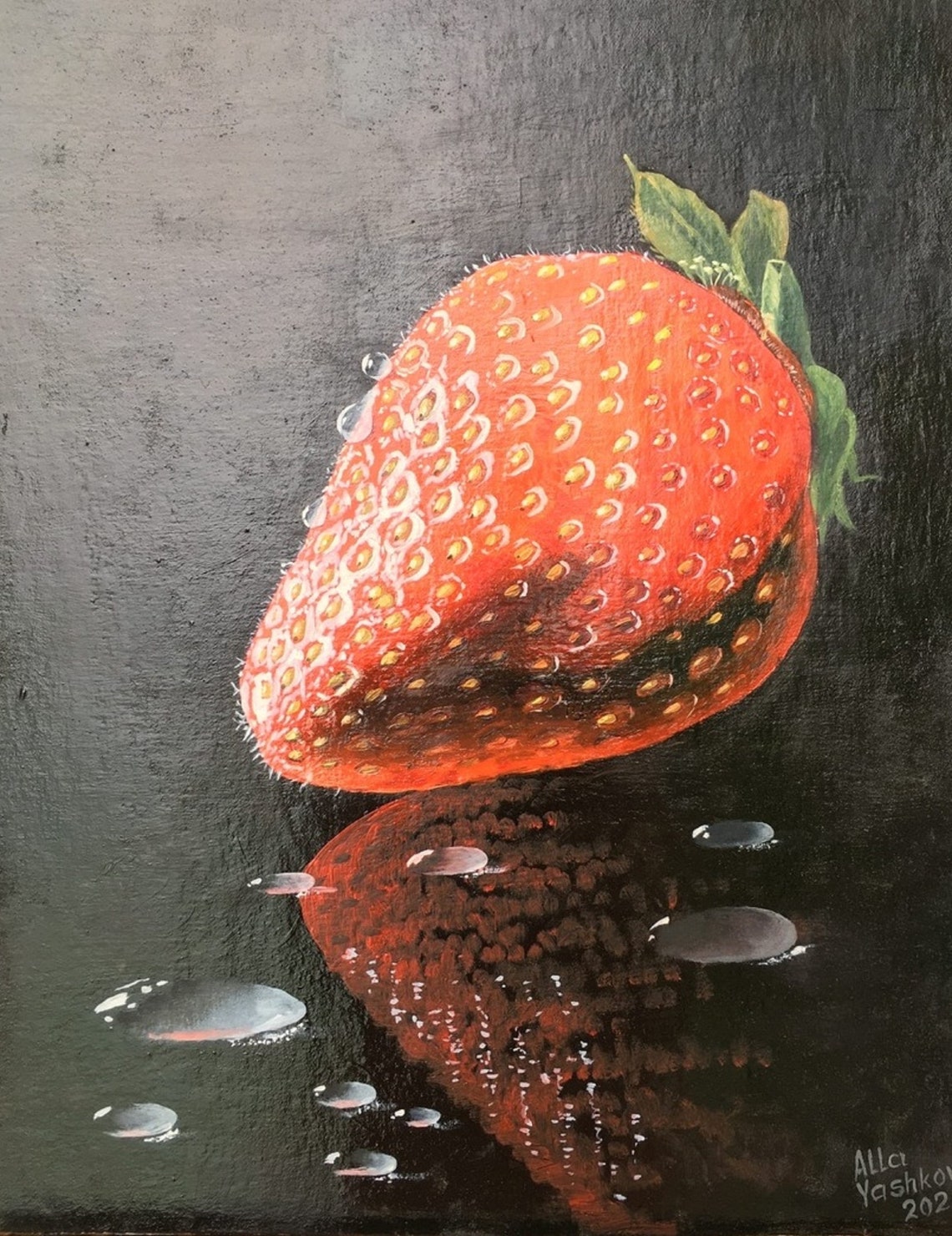 Strawberry Painting Original Oil Art Fruit Artwork - Etsy