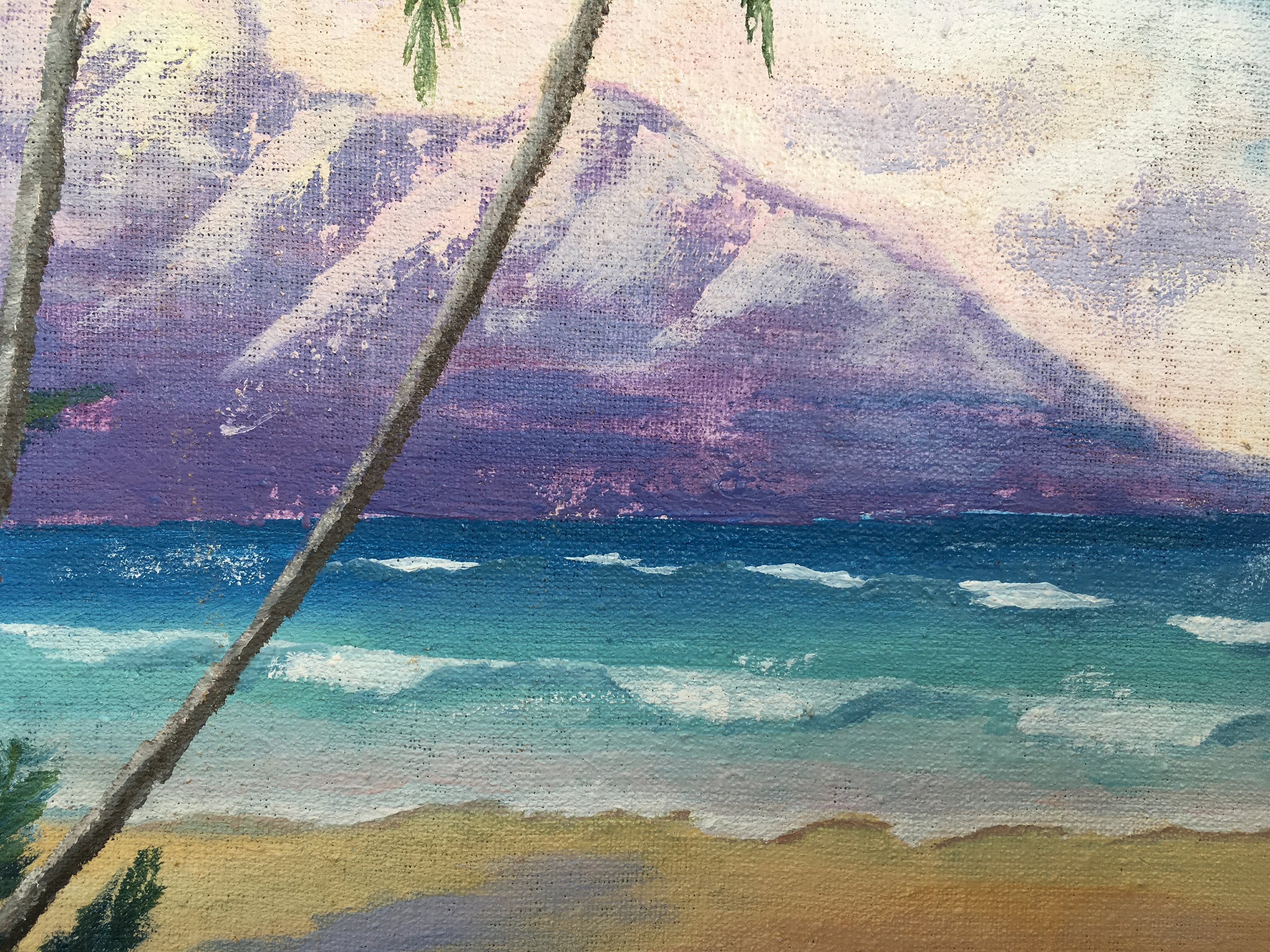 Hawaii Painting Original Art Tropical Beach Art Kauai Painting Palm ...