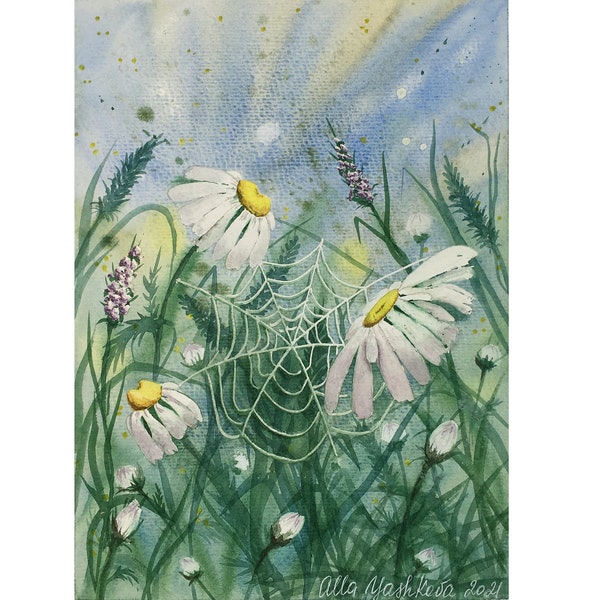 Floral Spiderweb Art - Etsy