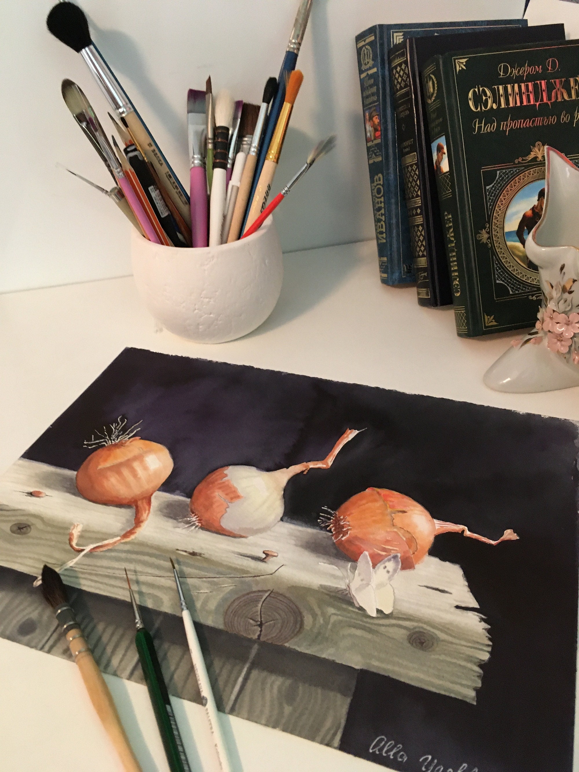 Onion Painting Original Watercolor Art MADE TO ORDER Vegetable Artwork ...