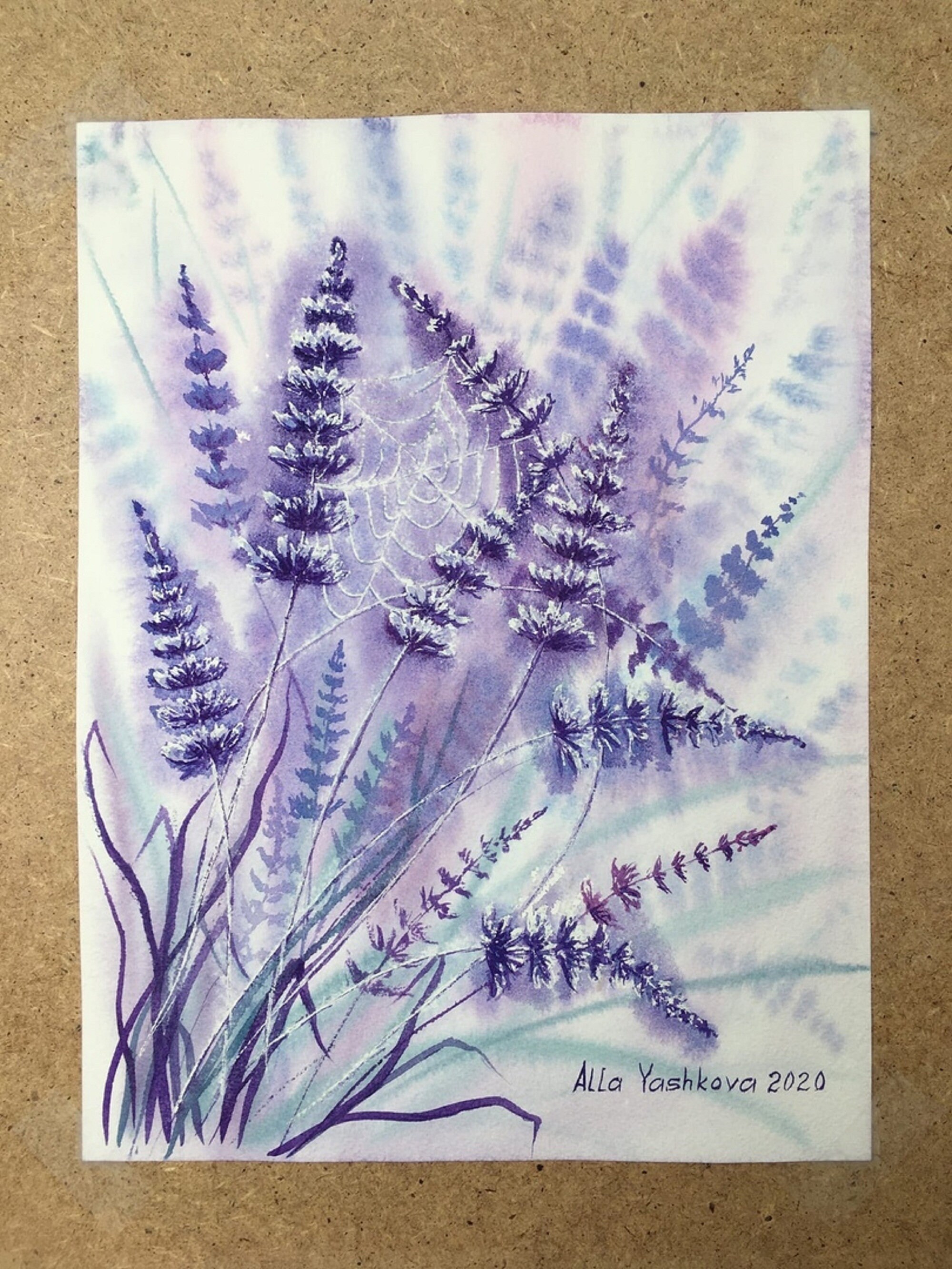 Lavender Painting Wildflower Painting Original Flowers Art - Etsy