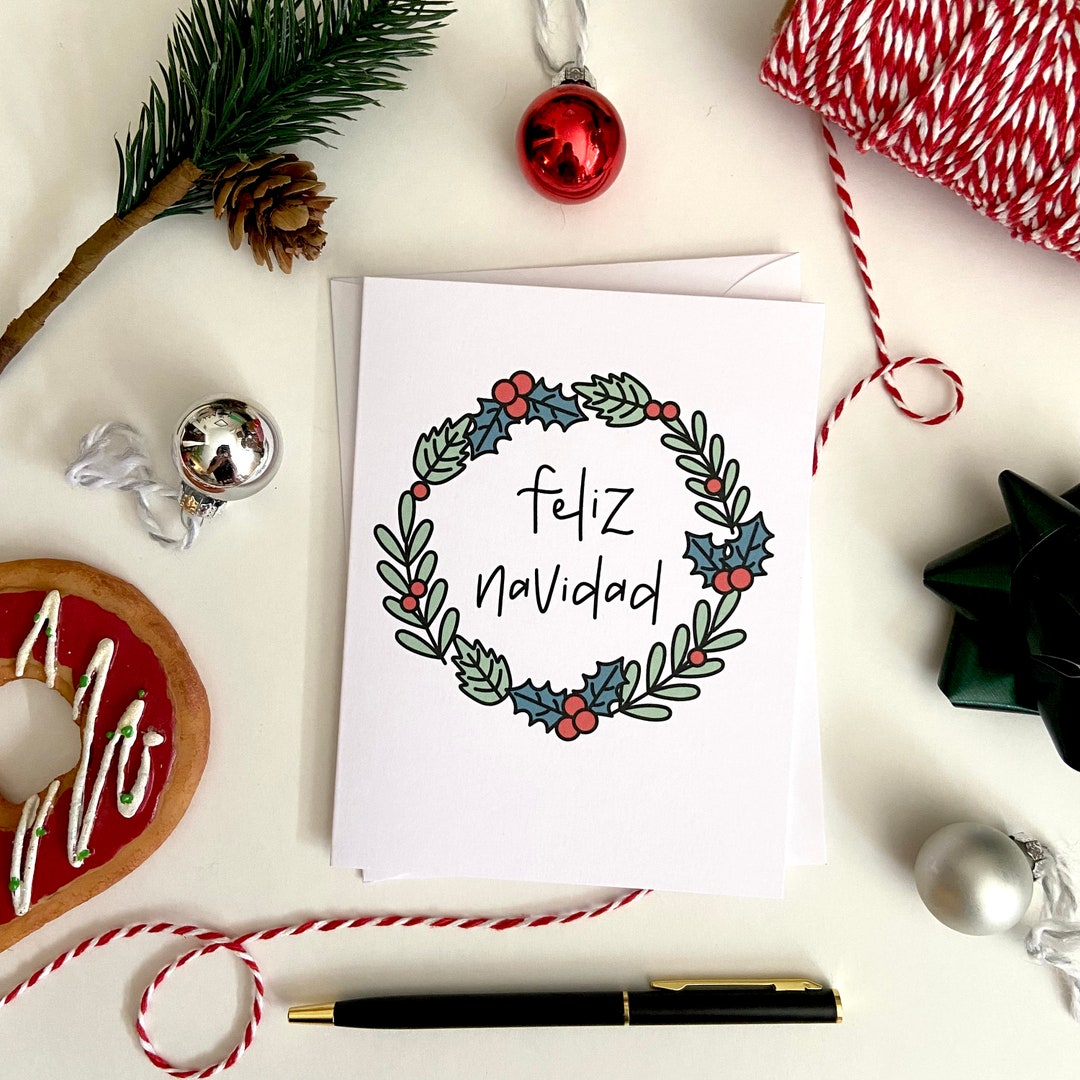 Feliz Navidad Card Navidad Card Greeting Cards in Spanish Latino ...