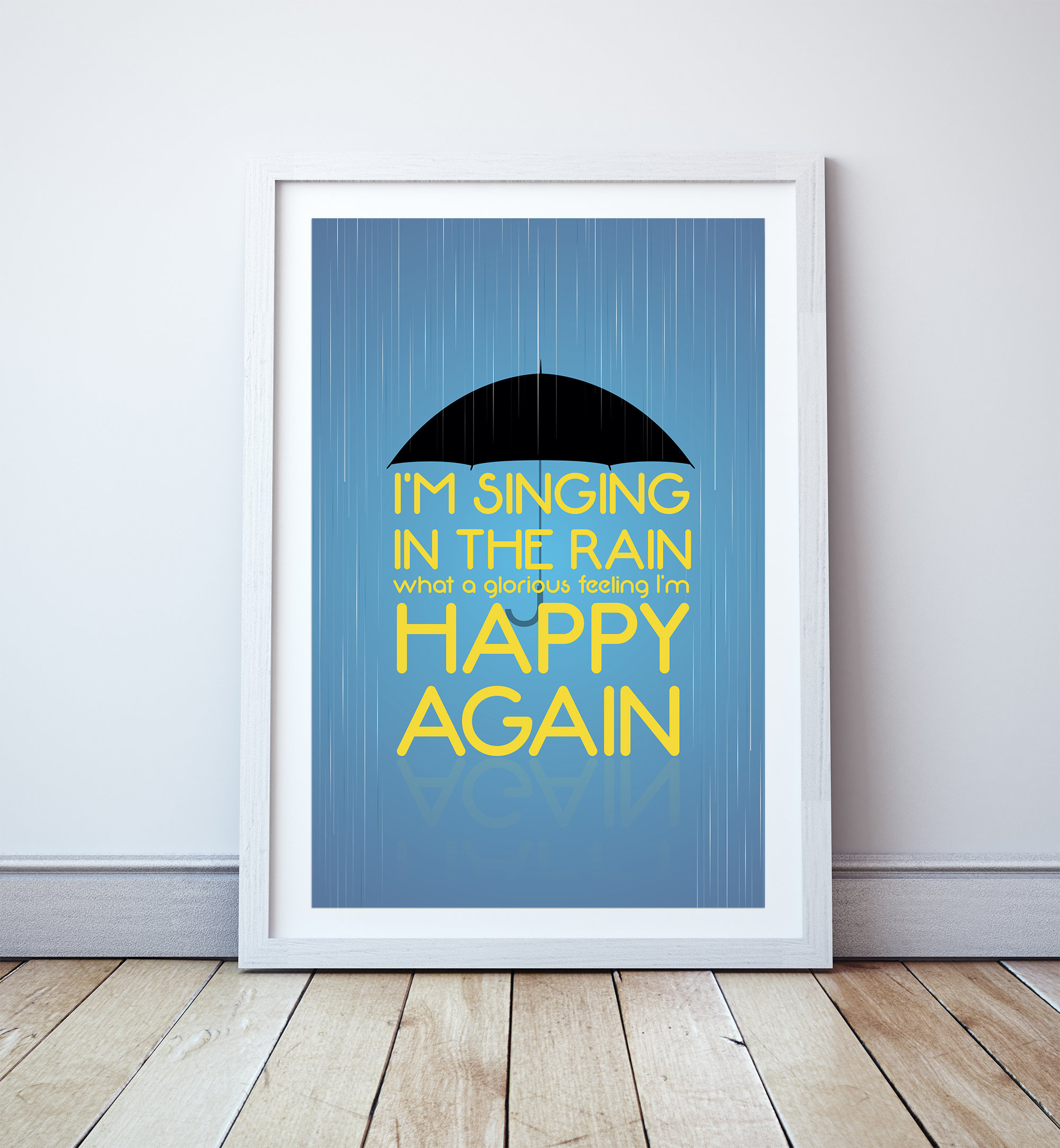 Sing in the Rain Minimal Print, Film Quote, Classic Movies - Etsy Norway