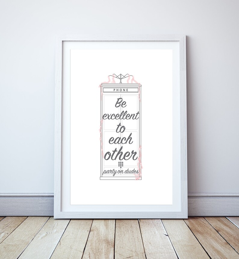 Be Excellent to Each Other Minimal Print Film Quote - Etsy