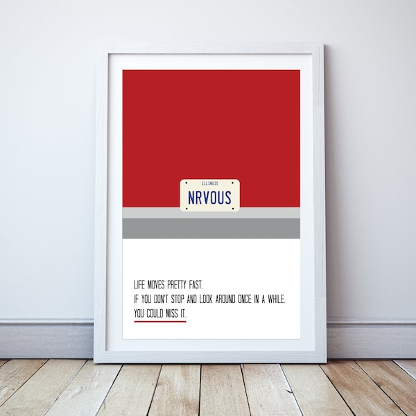 Ferris Bueller "life Moves Pretty Fast" Poster - Etsy