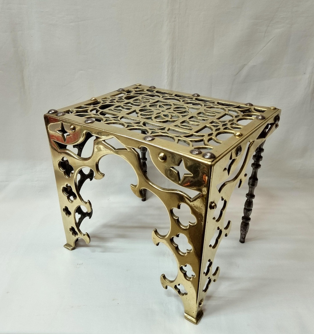Antique Brass Trivet - a Beautiful and Exceptional Victorian 'gothic ...