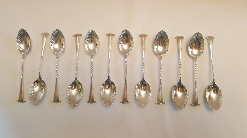 Twelve Silver Spoons an Attractive Edwardian Set of 12 | Etsy
