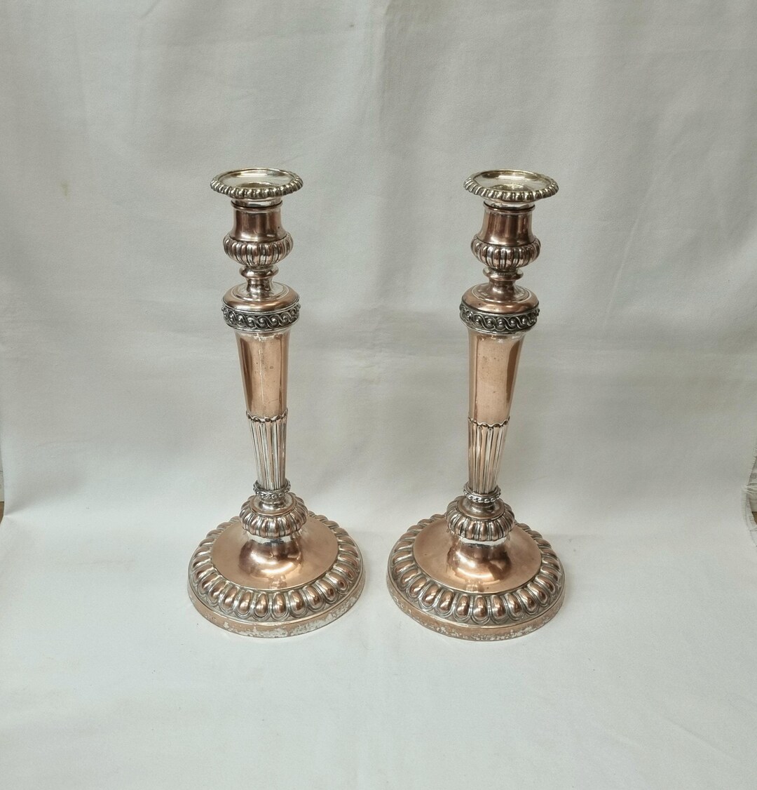 Georgian Candle Holders - a Pair of Early 19th Century Old Sheffield ...