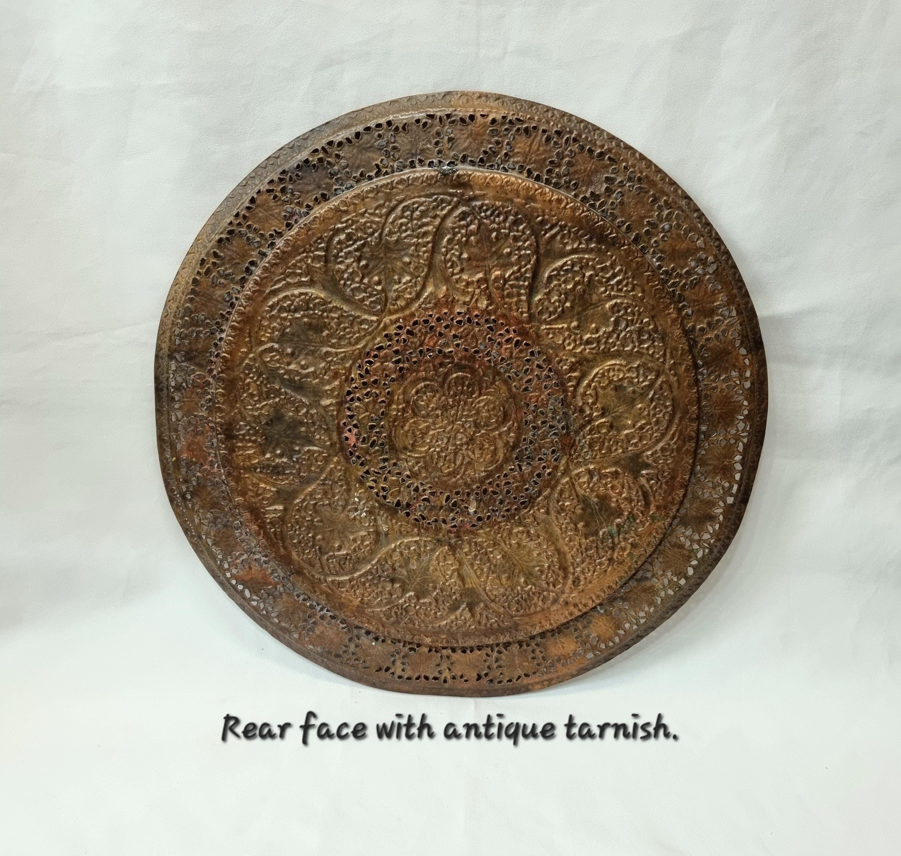 An Attractive Antique Northern Indian Kashmiri Copper Tray or Wall ...