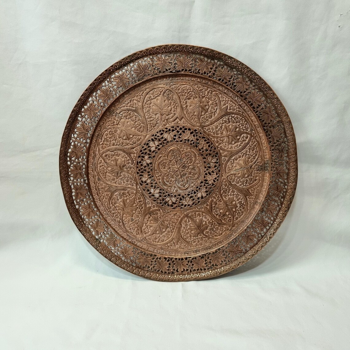 An Attractive Antique Northern Indian Kashmiri Copper Tray or Wall ...