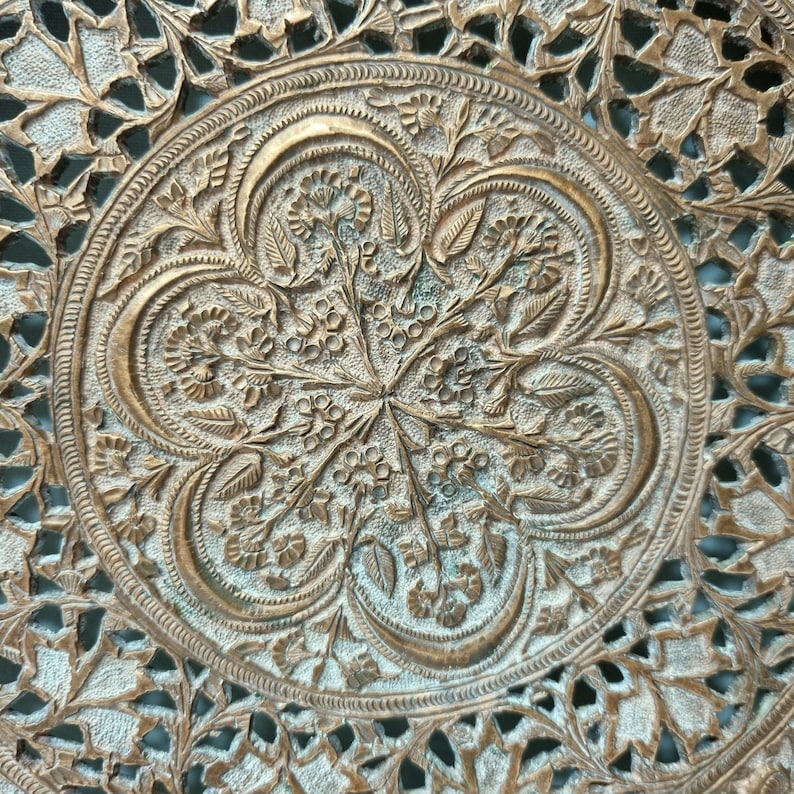 An Attractive Antique Northern Indian Kashmiri Copper Tray or Wall ...