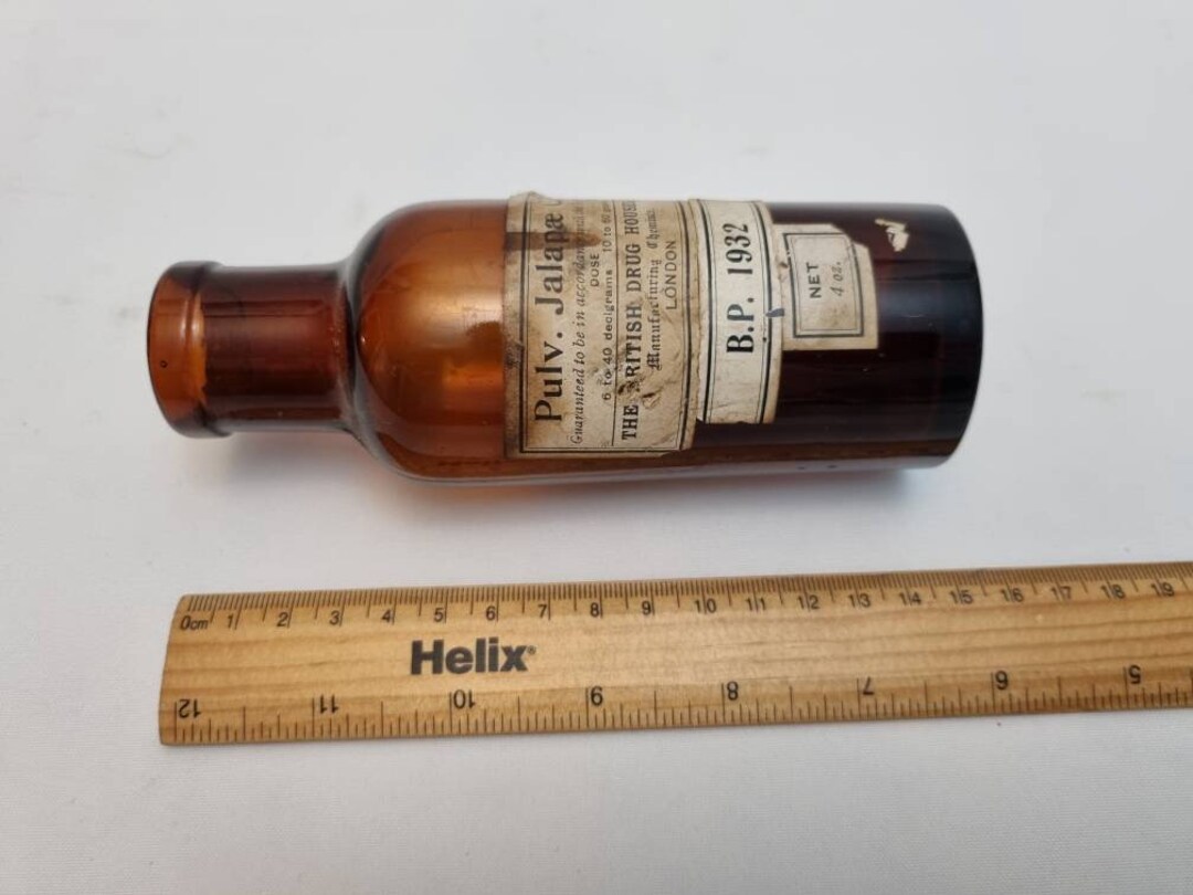 Amber Apothecary Bottle British Drug Houses Collectable - Etsy
