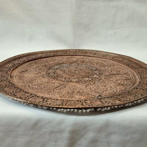 An Attractive Antique Northern Indian Kashmiri Copper Tray or Wall ...