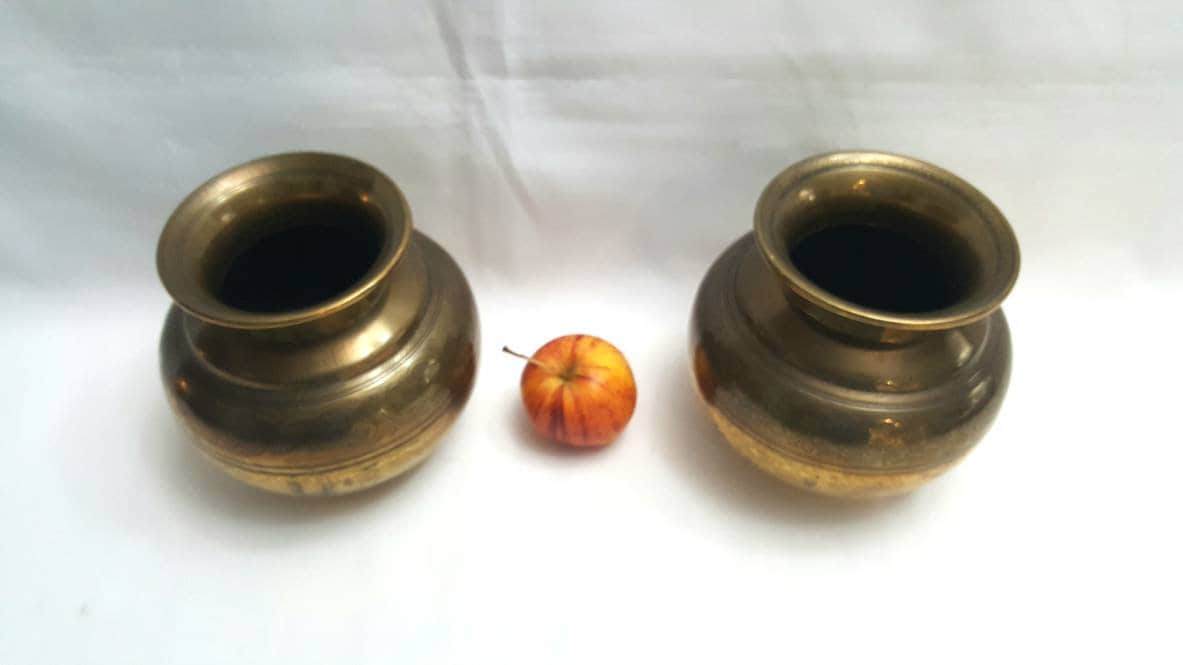 Indian Brass Lota Water Vessels a Good Pair of Hindu Puja | Etsy UK