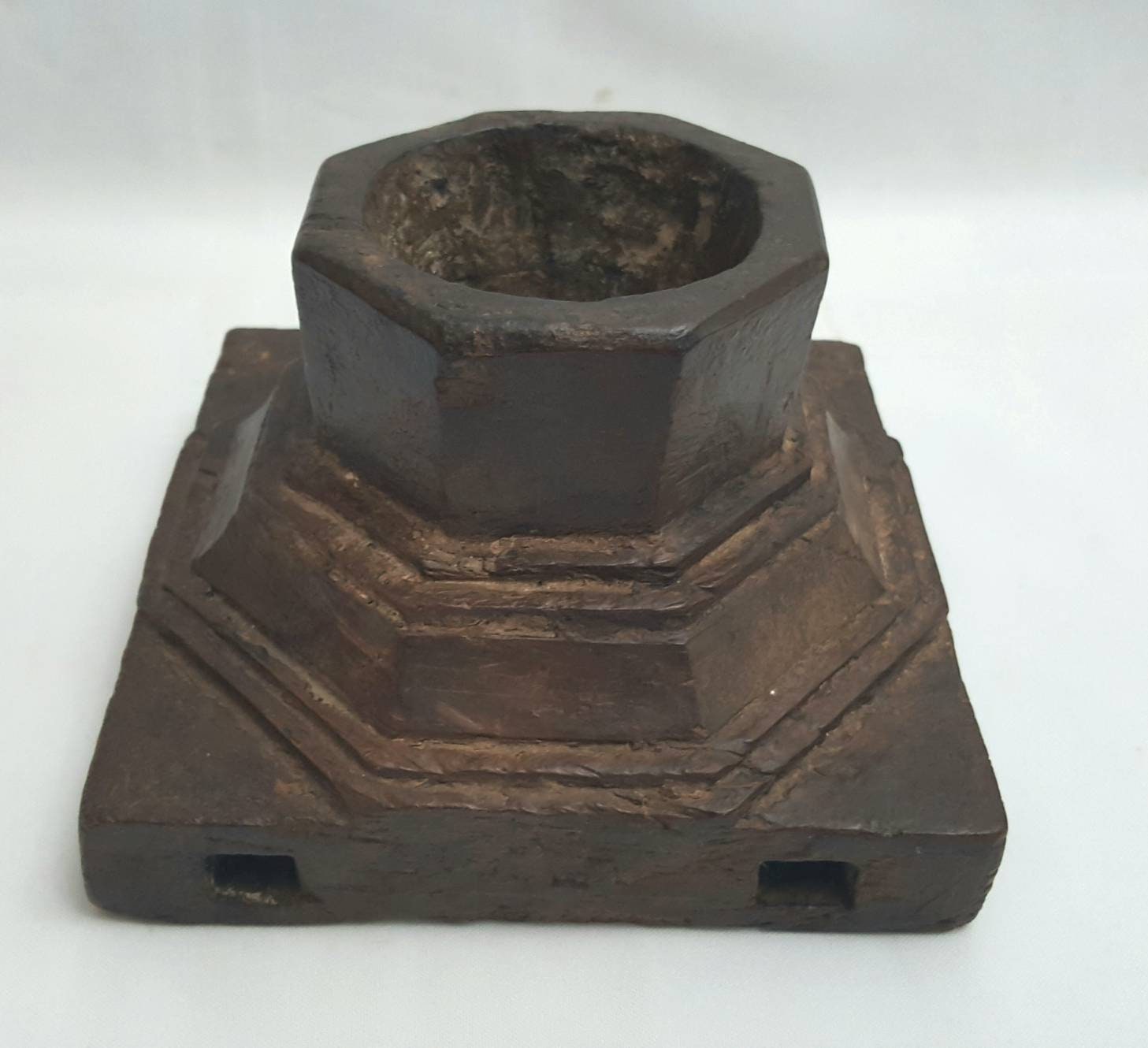 Antique Indian Plinth - a 19th Century Carved Hardwood Pillar Base ...