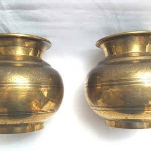 Indian Brass Lota Water Vessels a Good Pair of Hindu Puja | Etsy UK