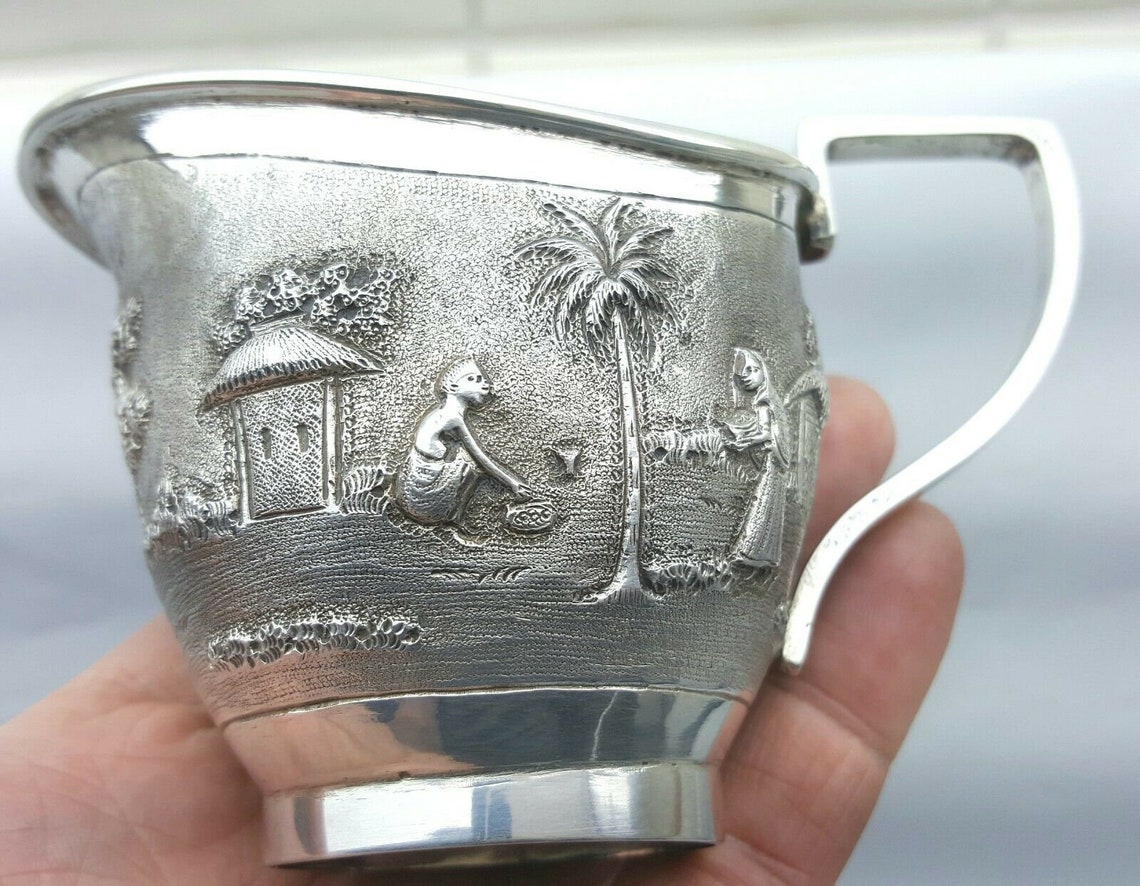 Antique Middle Eastern Silver Jug With Finely Worked Chased | Etsy