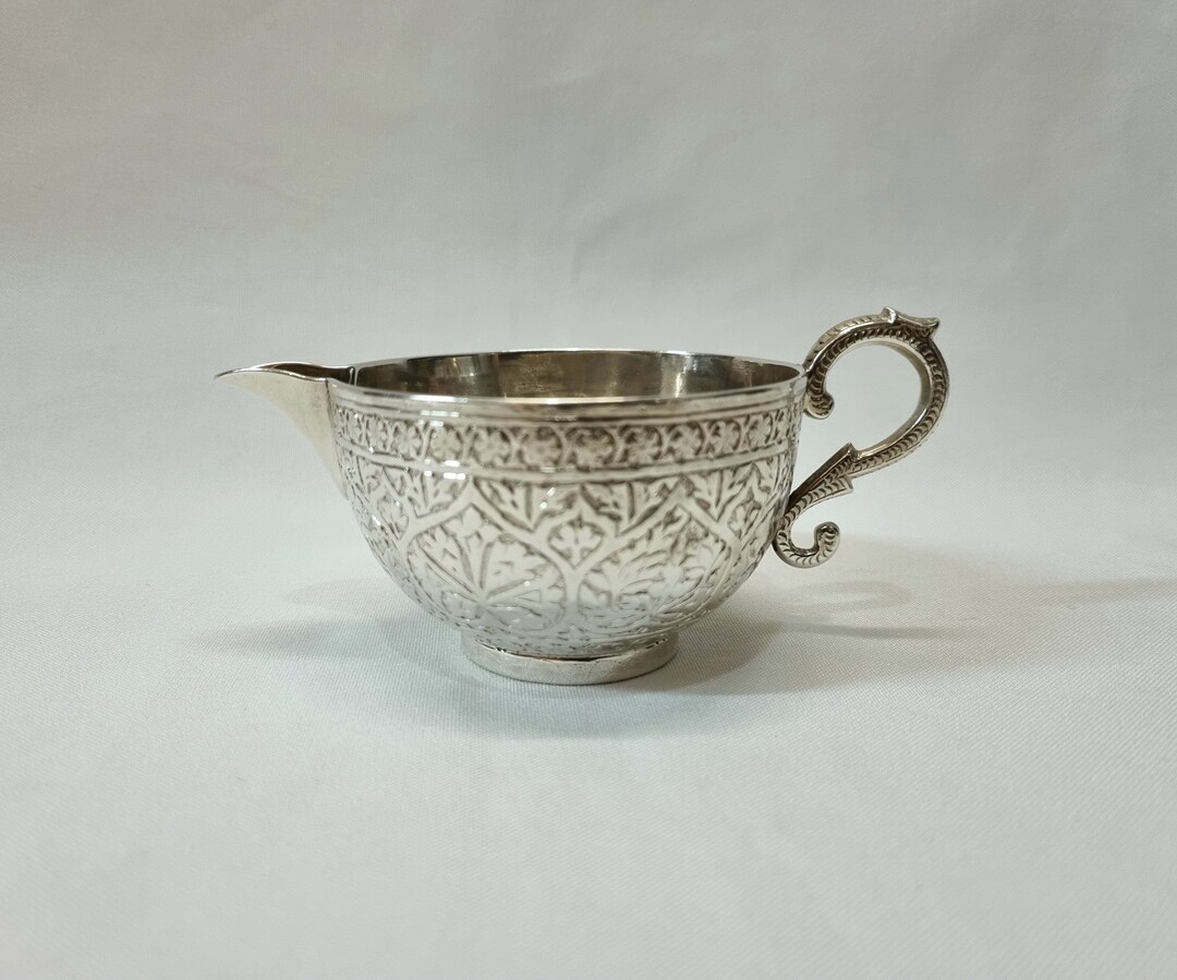 Antique Kashmiri Silver Jug With Finely Worked Chased Decoration ...