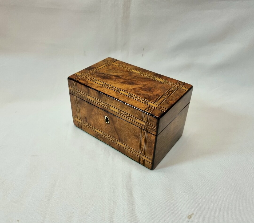 Antique Trinket Box a Nice Late Victorian Part Burr Walnut With ...