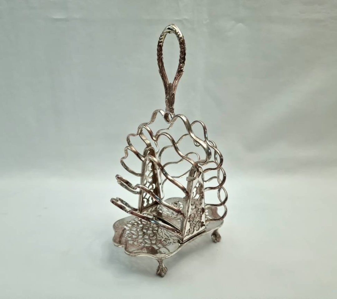 Silver Plated Toast Rack - a Large Antique Victorian Eight Slice Arched ...